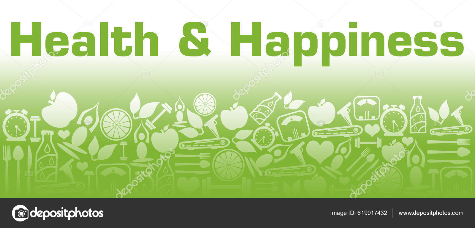 Health Happiness Concept Image Text Health Symbols — Stock Photo ...