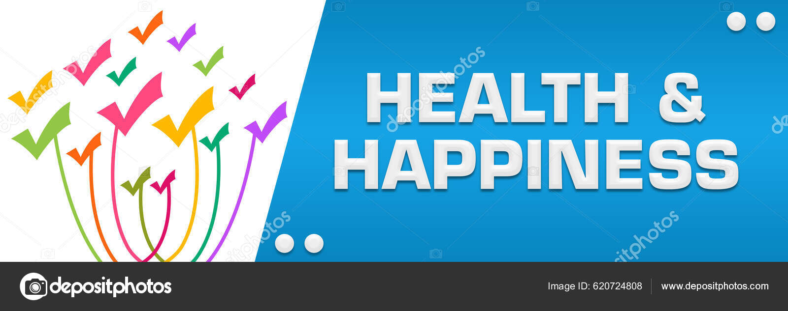 Health Happiness Concept Image Text Tick Mark Symbols — Stock Photo ...