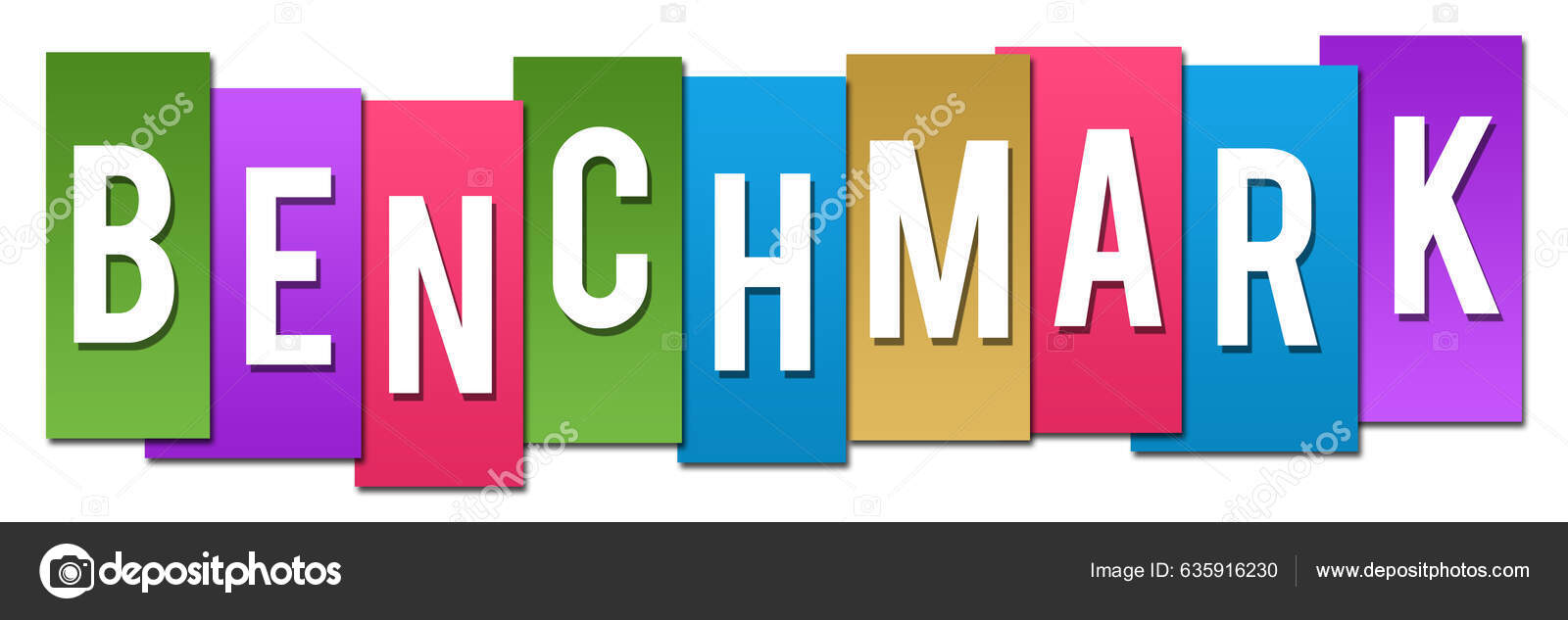 Benchmark Text Written Colorful Background — Foto de stock #635916230 ...
