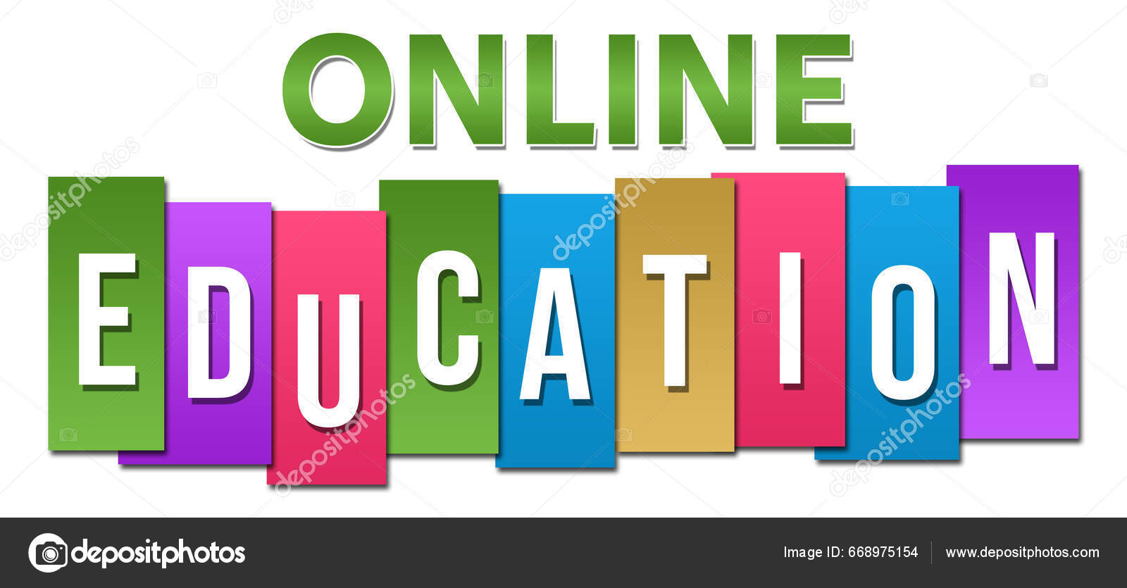 Online Education Text Written Colorful Background — Stock Photo ...
