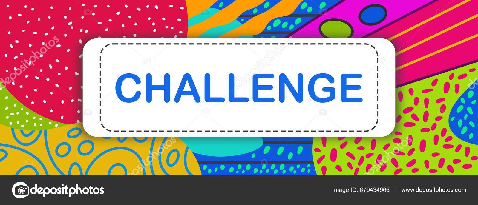Challenge Text Written Colorful Aesthetic Background — Stock Photo ...