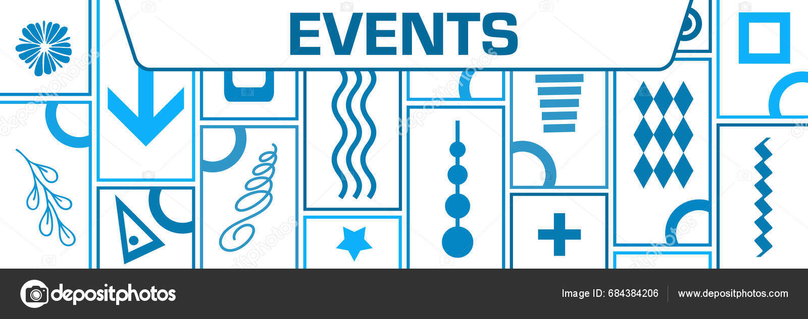 Events Text Written Blue Background Abstract Elements — Stock Photo ...