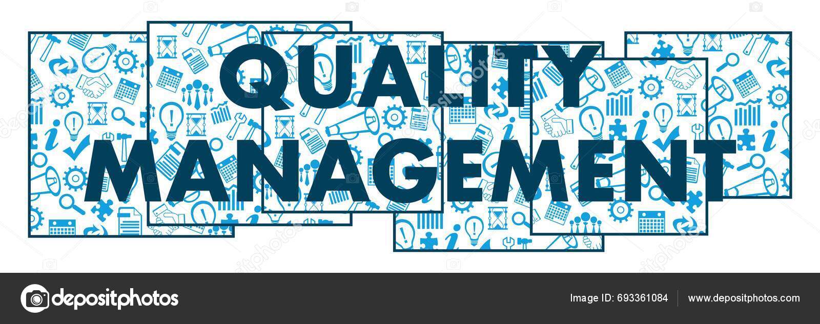 Quality Management Text Written Blue Business Symbols Texture — Stock ...