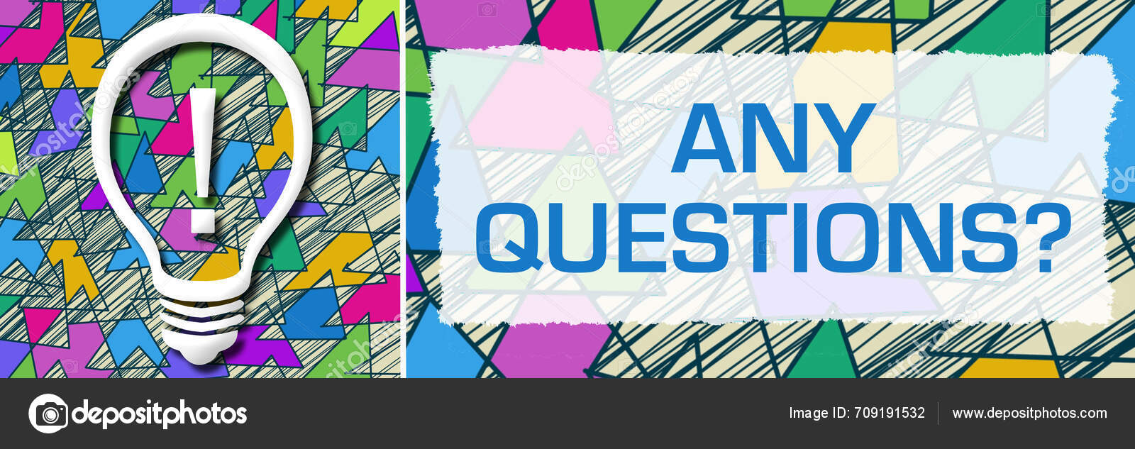 Any Questions Concept Image Text Bulb Symbol — Stock Photo © ileezhun ...