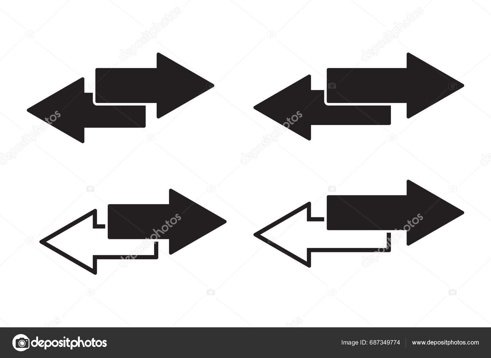 Side Arrow Icon Double Arrow Icon Stock Vector by ©DMVector 687349774