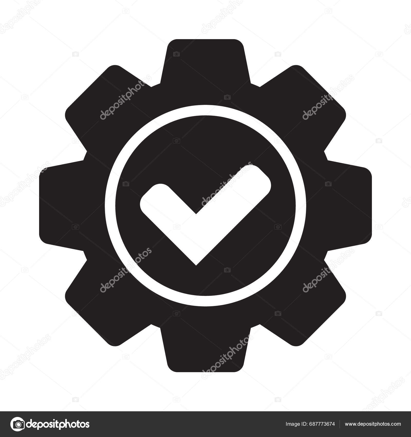 Check Mark Gear Icon Cog Check Icon Stock Vector by ©DMVector 687773674 Check Mark Gear Icon Cog Check Icon Stock Vector by ©DMVector 687773674