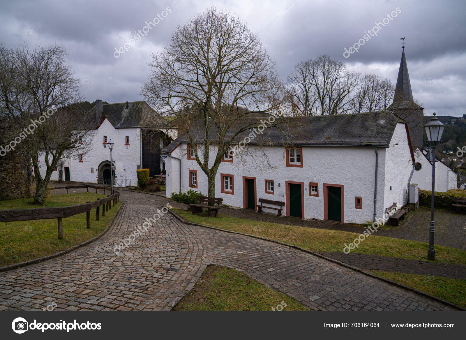Hellenthal Germany February 2024 Panoramic Image Reifferscheid Castle ...