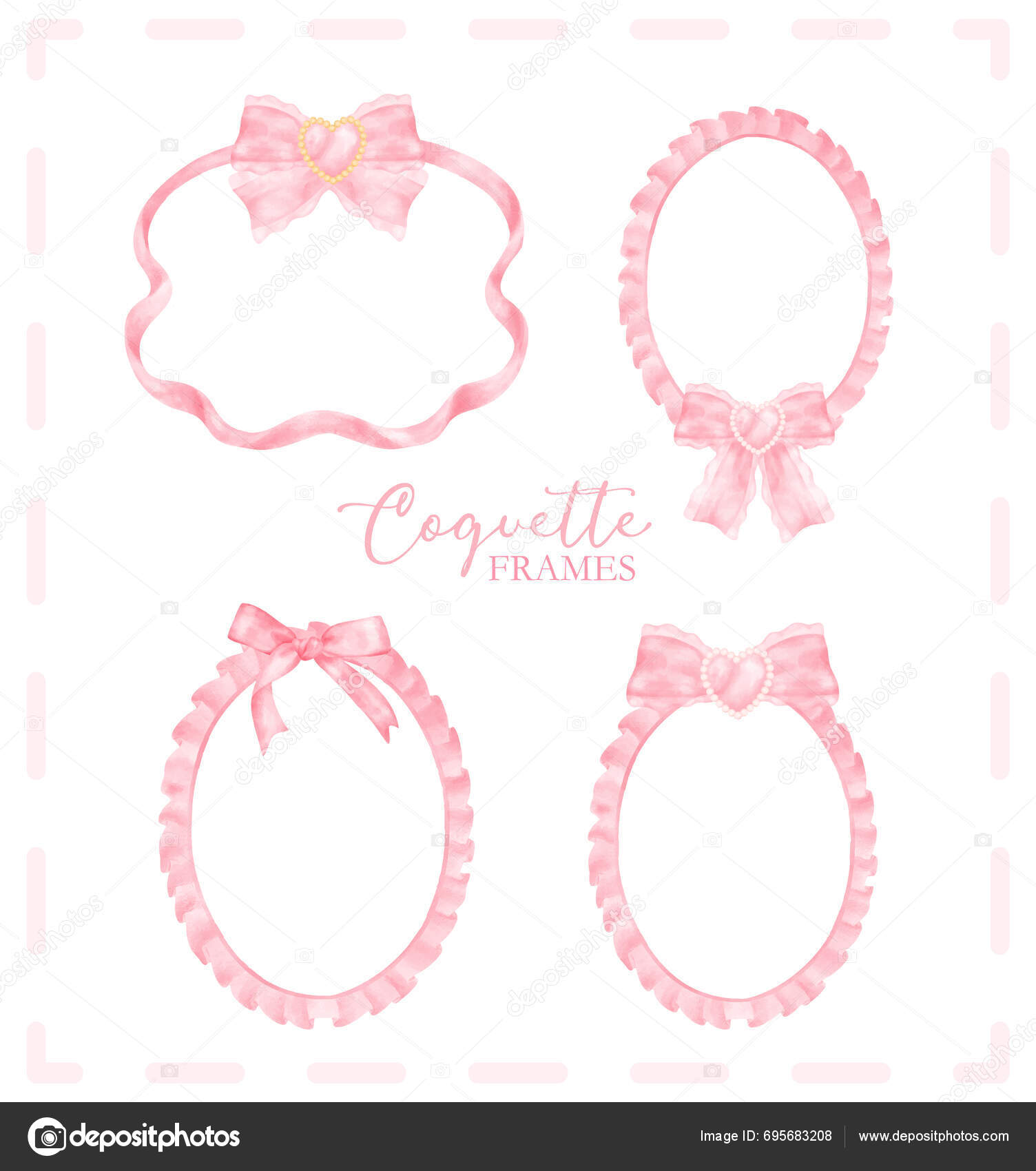 Linda Coqueta Estética Rosa Marco Lazo Cinta Colección Acuarela Estilo ...