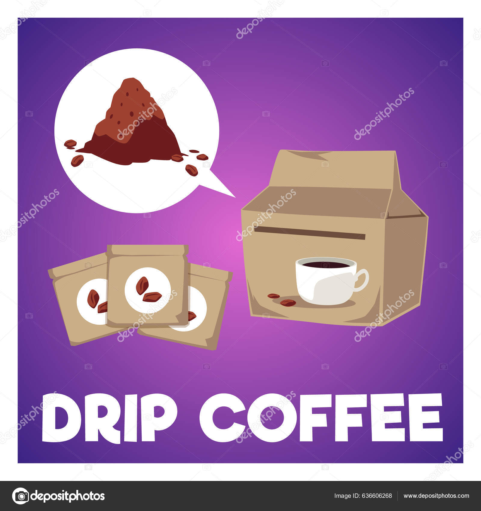 Drip Coffee Filters Packs Symbols Dark Background Banners Posters ...