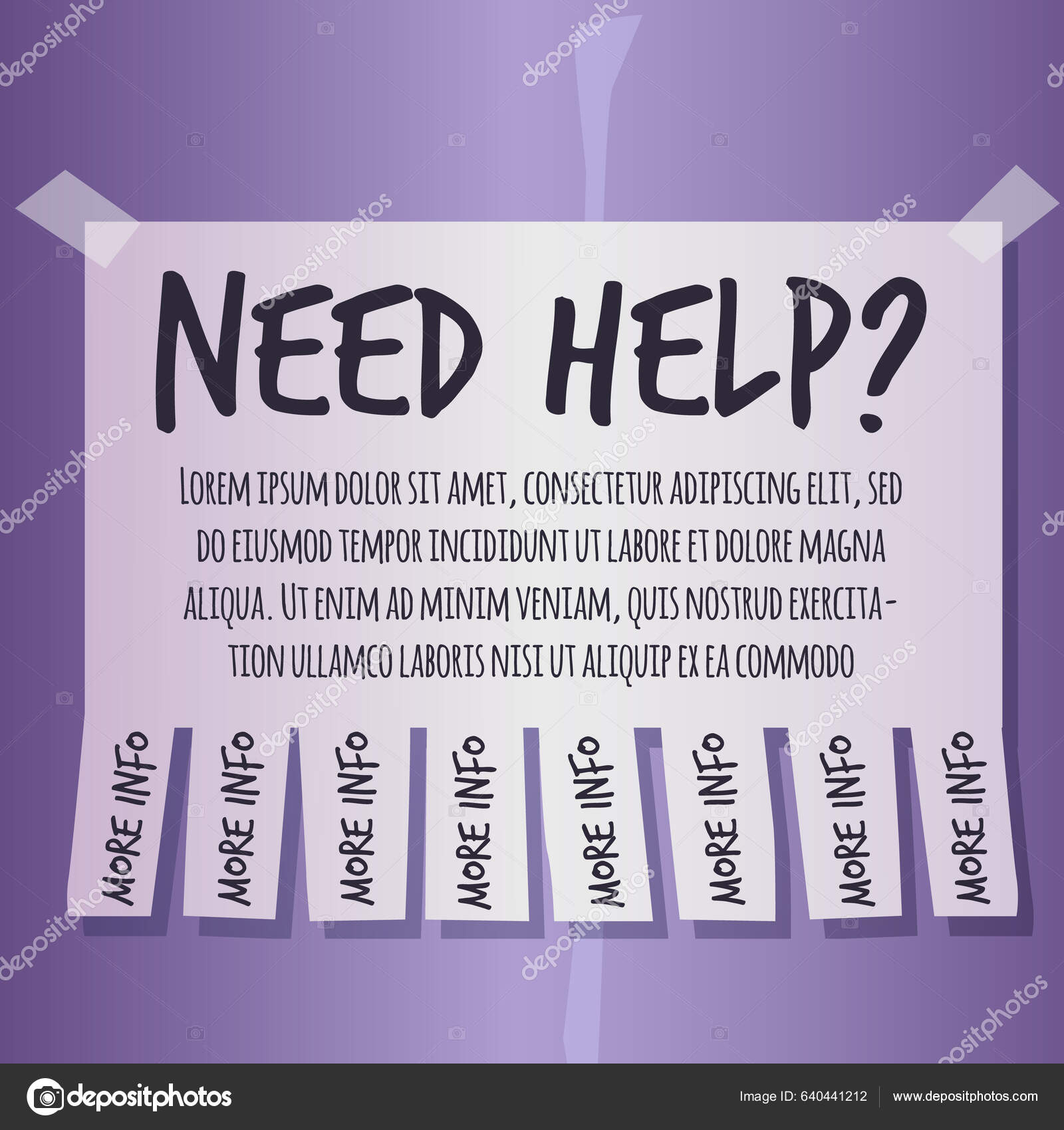 Professional Help Advertisement Tear Sheets Flat Style Vector ...