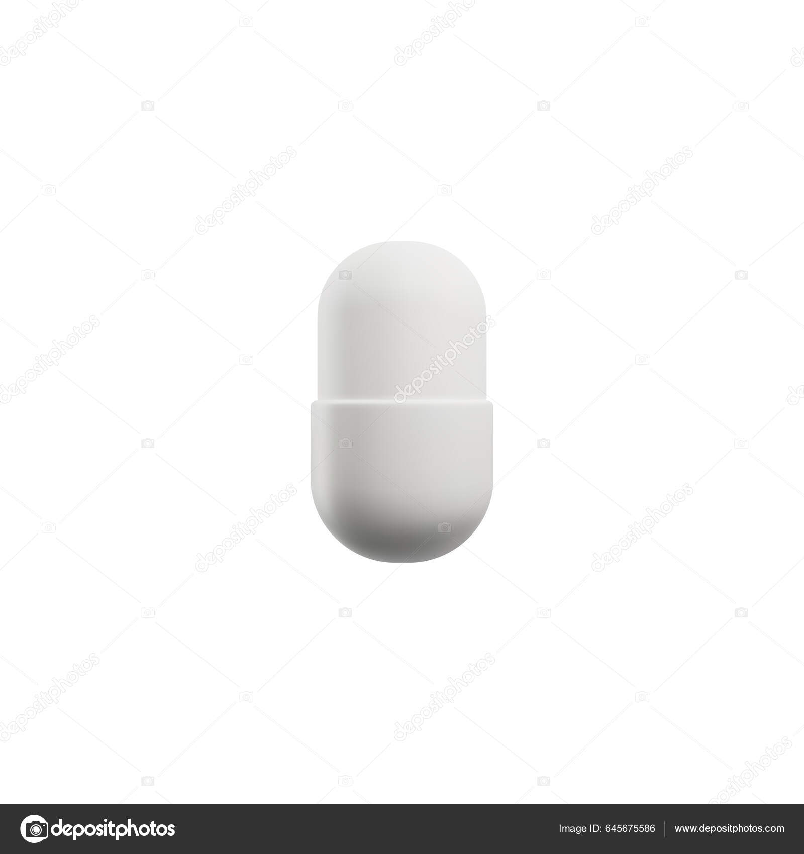 Pastilla Cápsula Blanca Ilustración Vectorial Realista Aislada Sobre ...