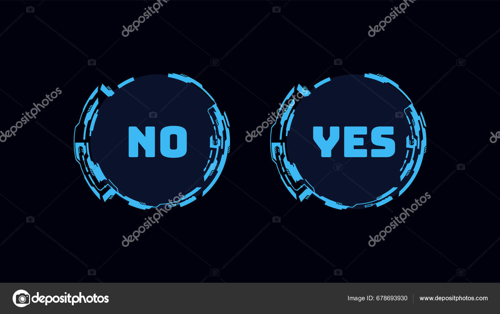 Tanda Tanda Putaran Futuristik Dengan Kata Kata Tidak Dan Ilustrasi ...