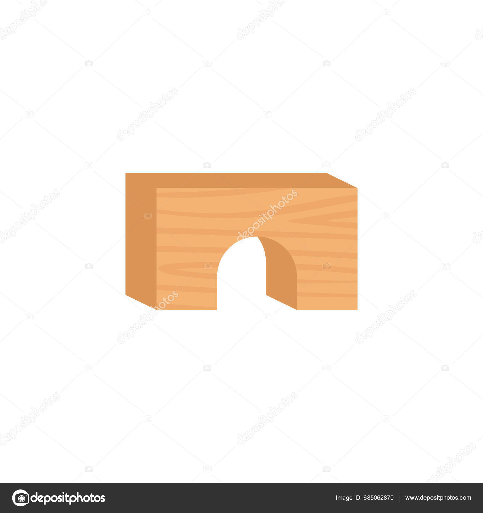 Wooden Toy Blocks Puzzle Piece Flat Vector Illustration Isolated White ...