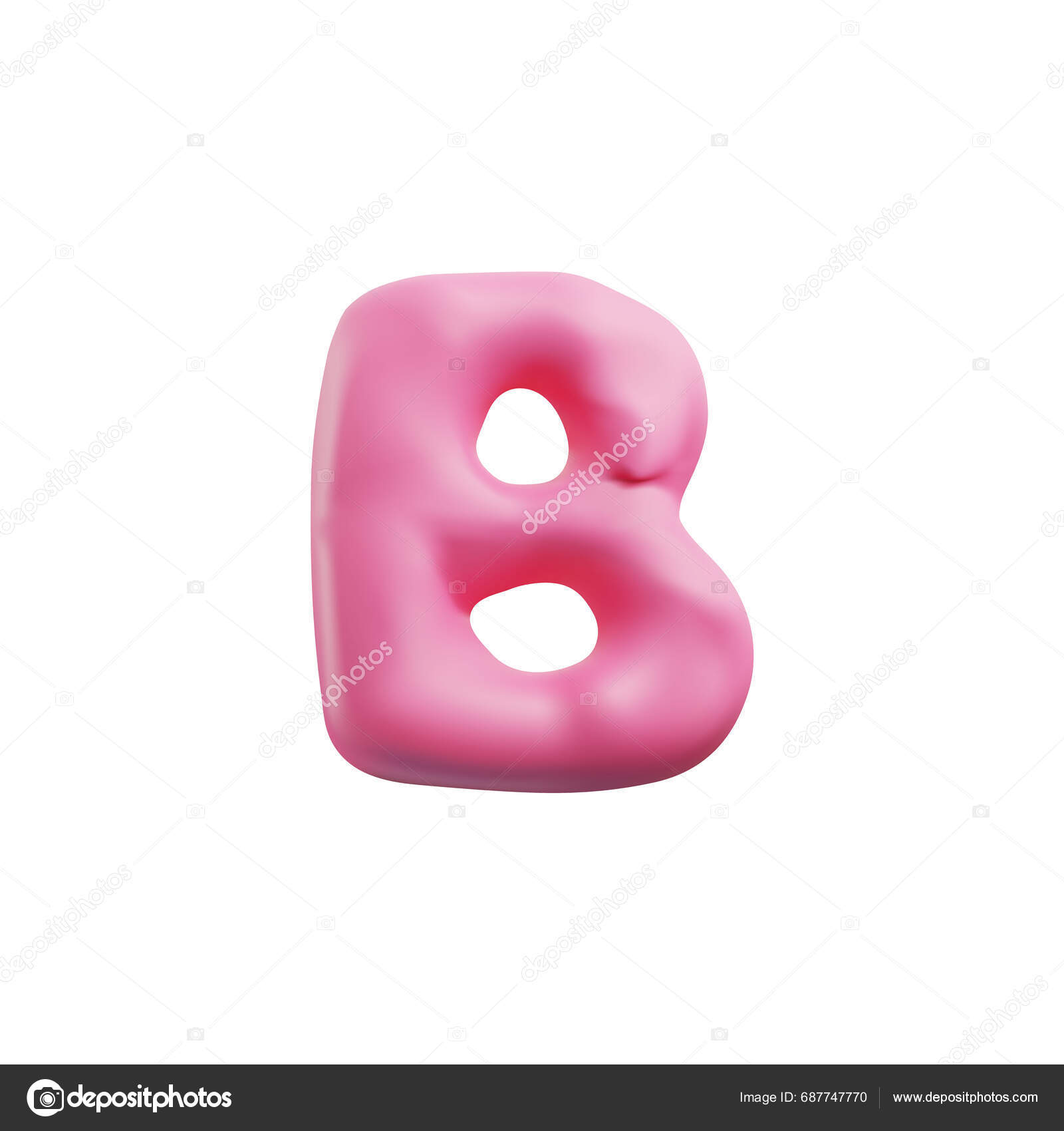 Plasticine Pink Capital Letter English Alphabet Vector Render Typing ...
