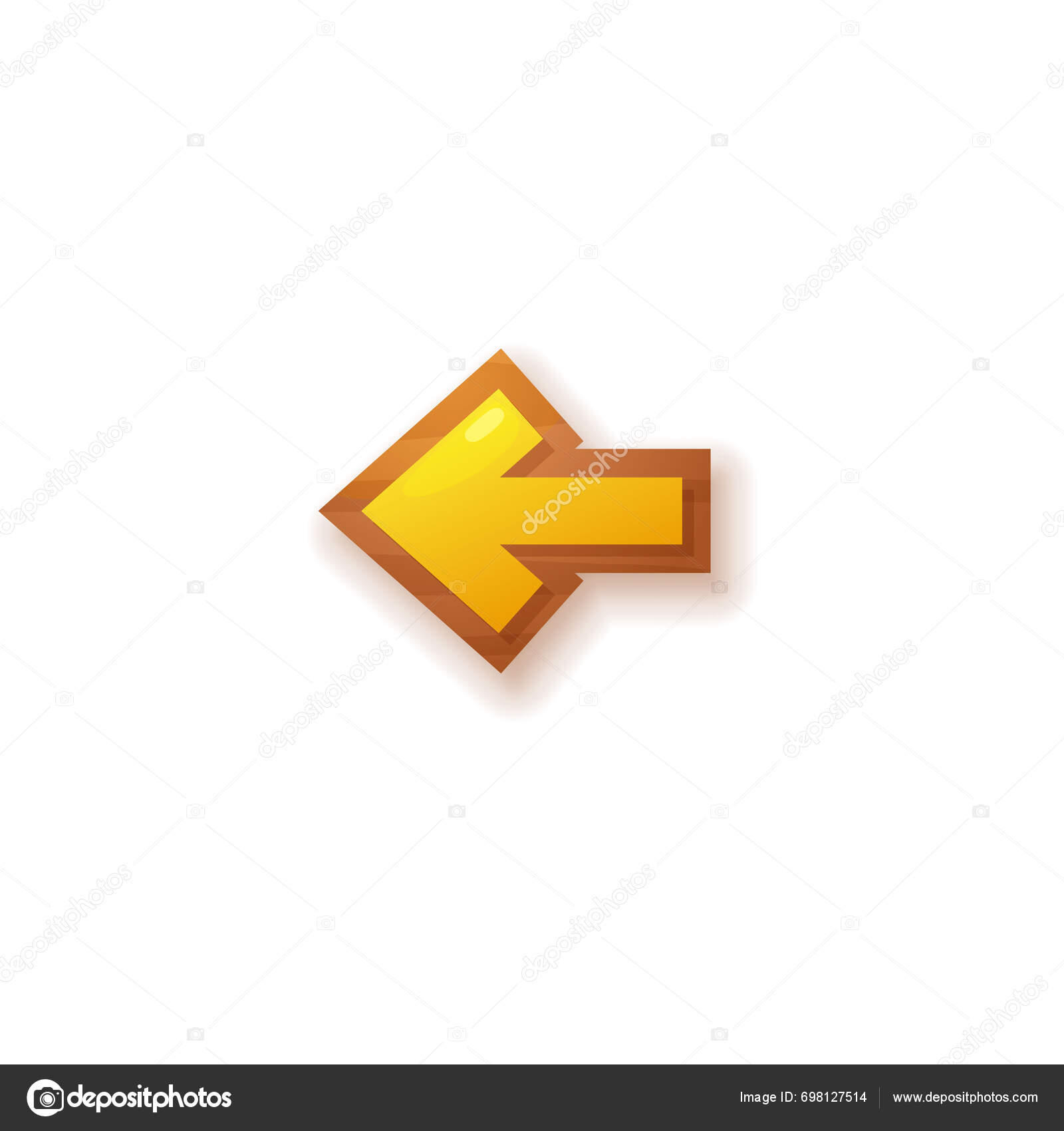 Game Pointer Simple Yellow Arrow Vector Illustration Isolated White ...