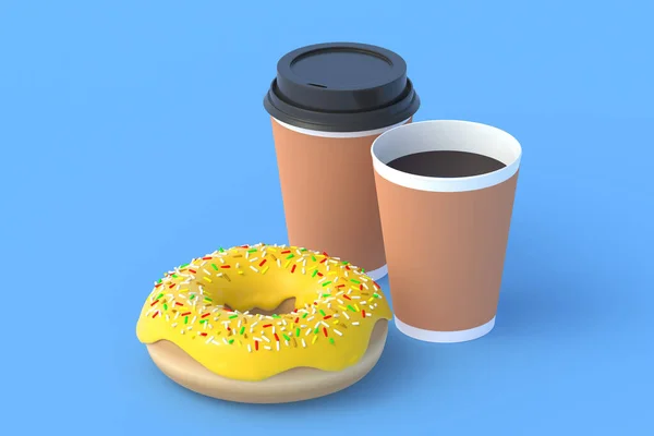 Fotos de Donut and coffee cup, Imagens de Donut and coffee cup sem ...
