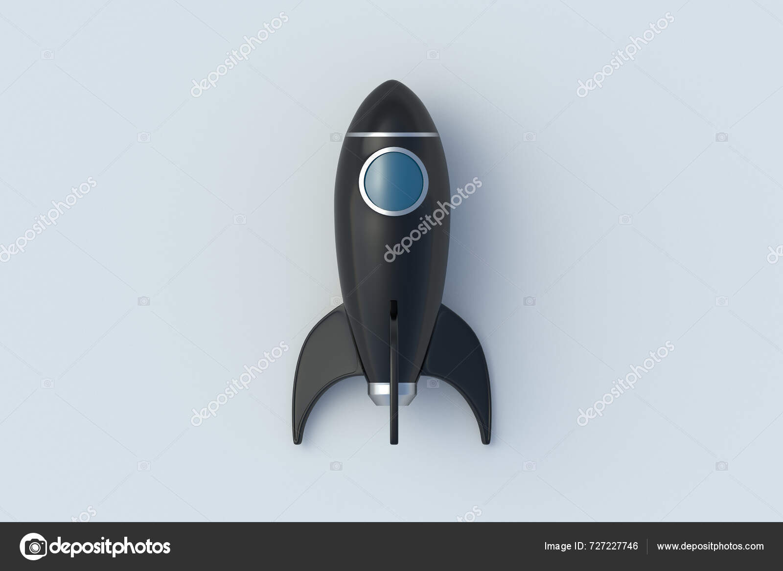 Black Toy Rocket Gray Background Startup Concept Start New Business ...