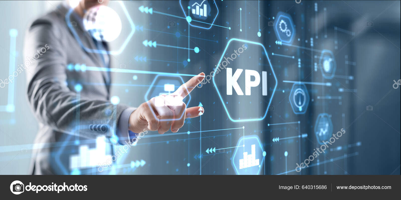 Key Performance Indicator Kpi Using Business Intelligence Stock Photo ...
