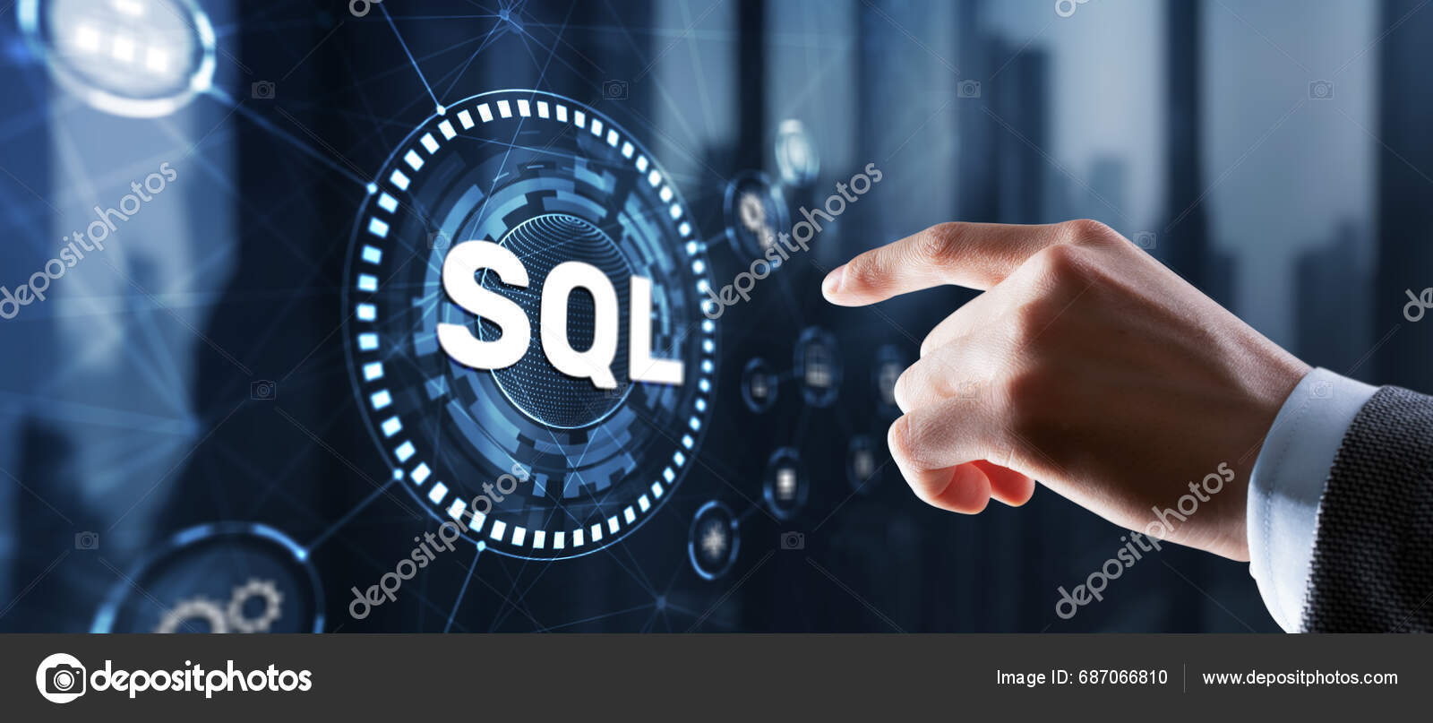 Sql Structured Query Language Technology Concept Icon Virtual Screen — Stock Photo © Funtap ...