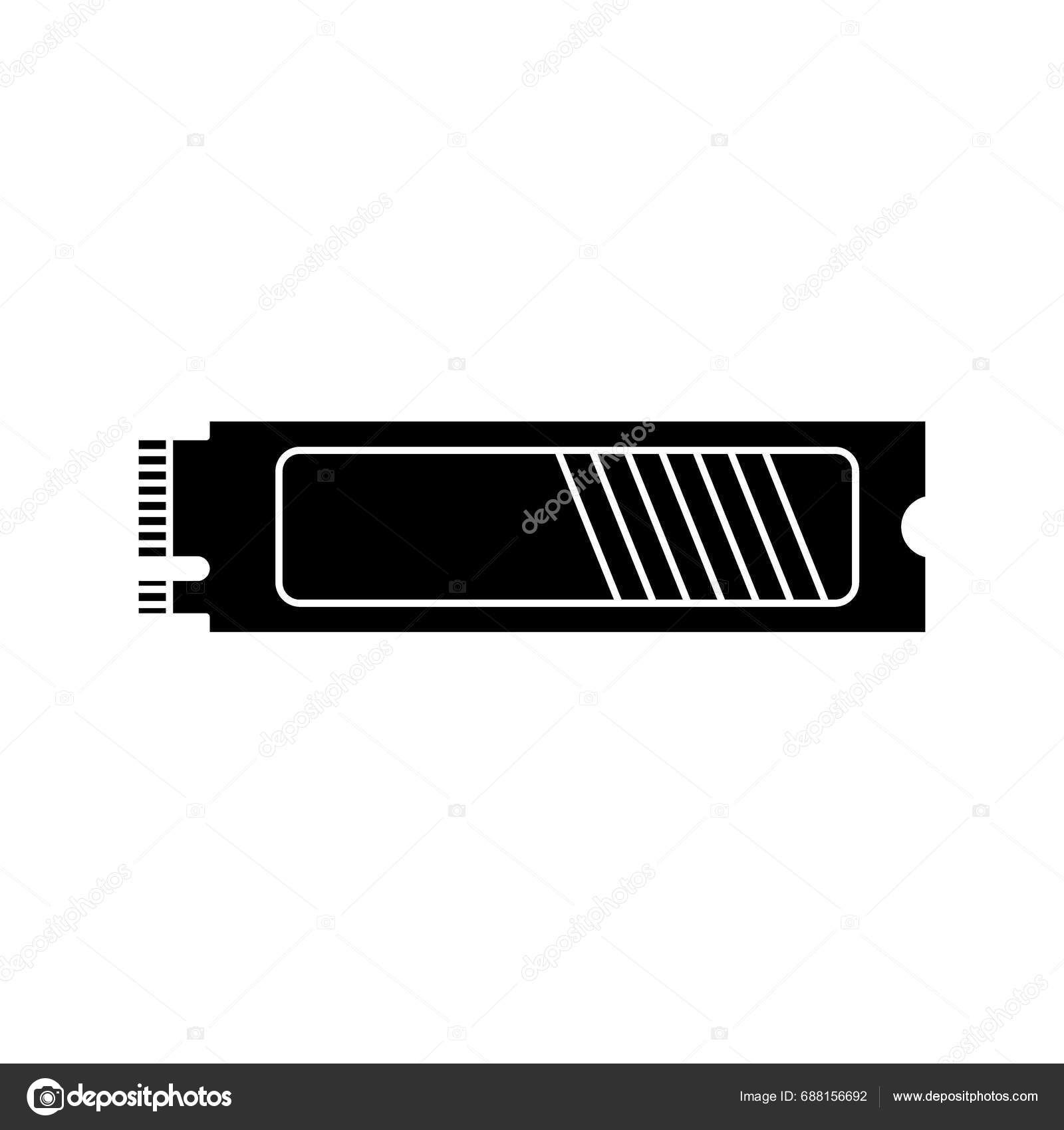 Nvme Pci Express Pci Solid State Drive Ssd Black Fill Stock Vector by ...