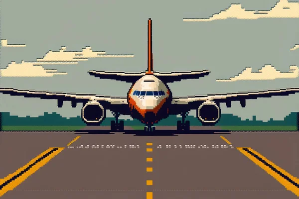 8 bit airplane imágenes de stock de arte vectorial | Depositphotos