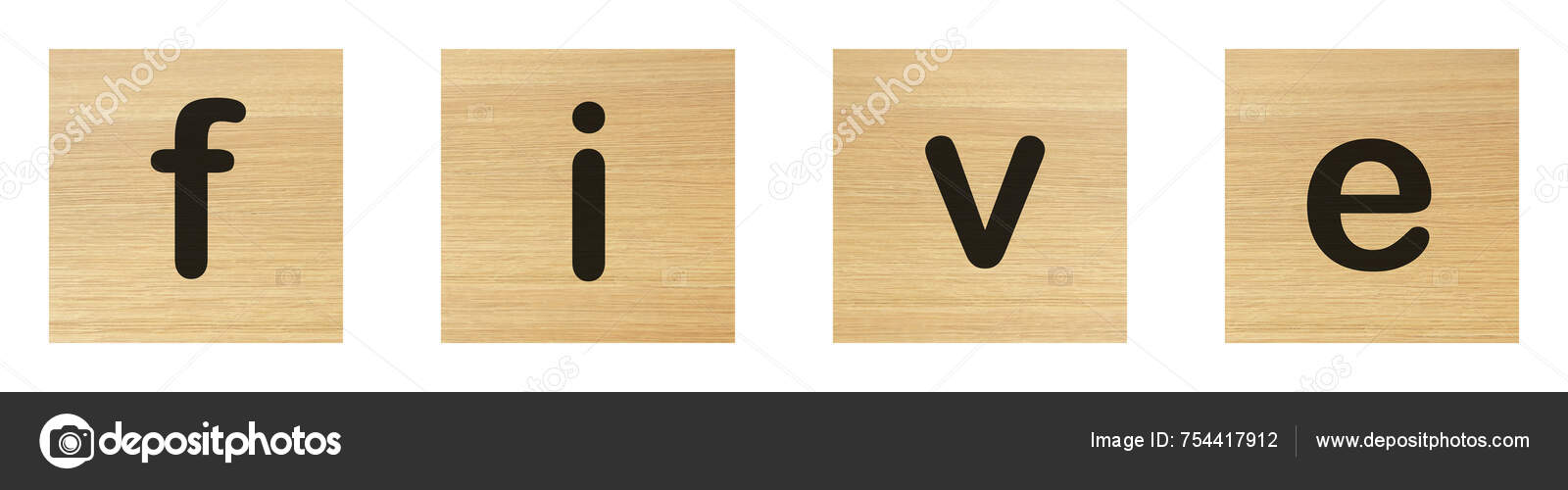 Five Word Wood Blocks White — Stock Photo © VivacityImages #754417912