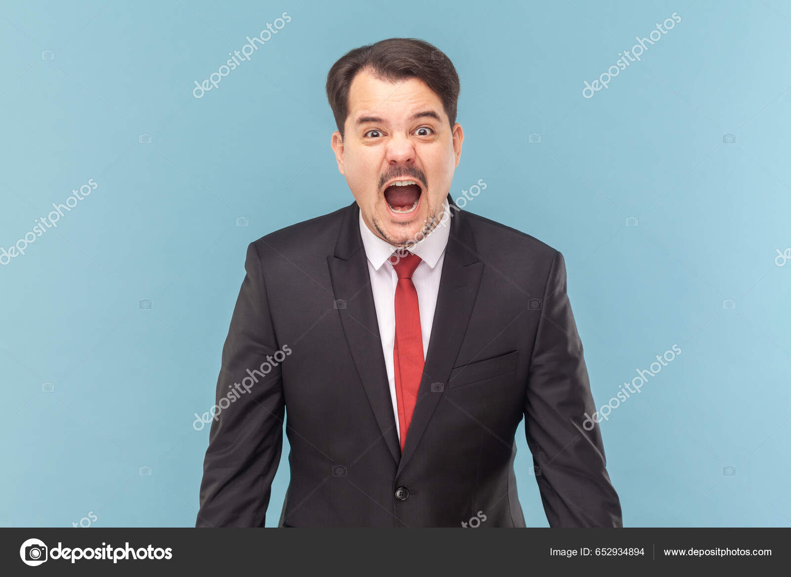 Angry Man Screaming Standing
