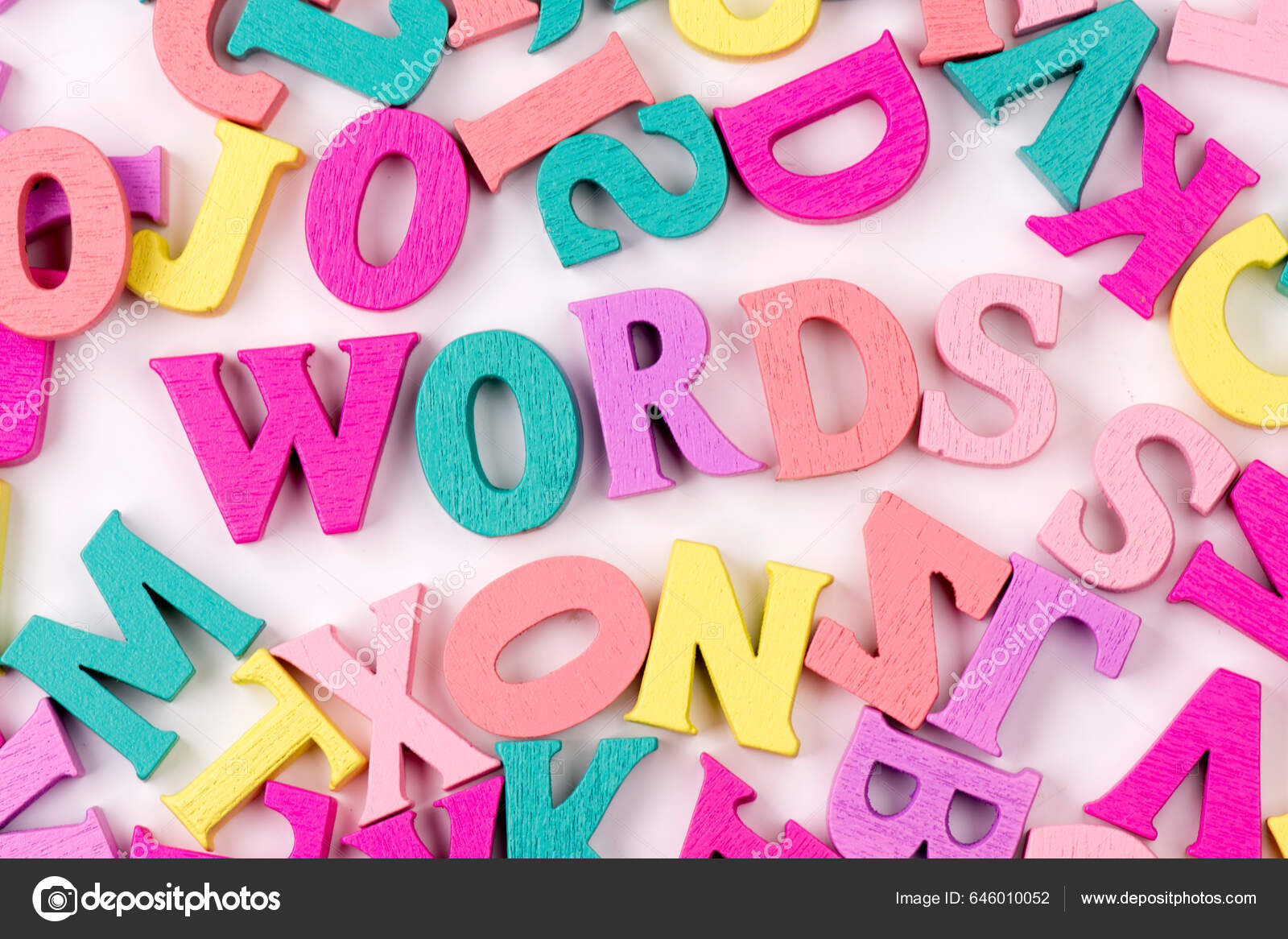 Words Wooden Letters White Background Children's Creativity — Stock ...