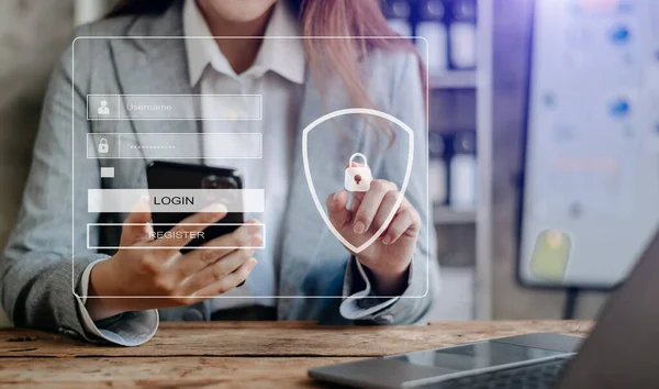 Cyber security concept, Login, User, identification information ...