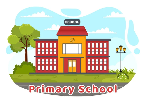 Primary School Building Illustrations Royaltyfree Vector