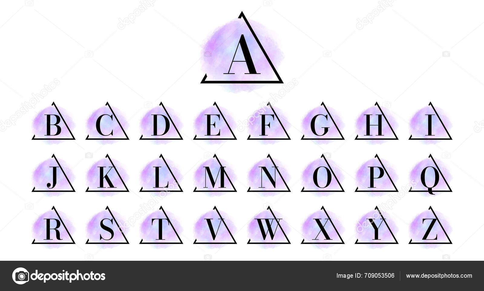 Initial Brand Logo Set Watercolor Modern Triangle Stock Vector by ...