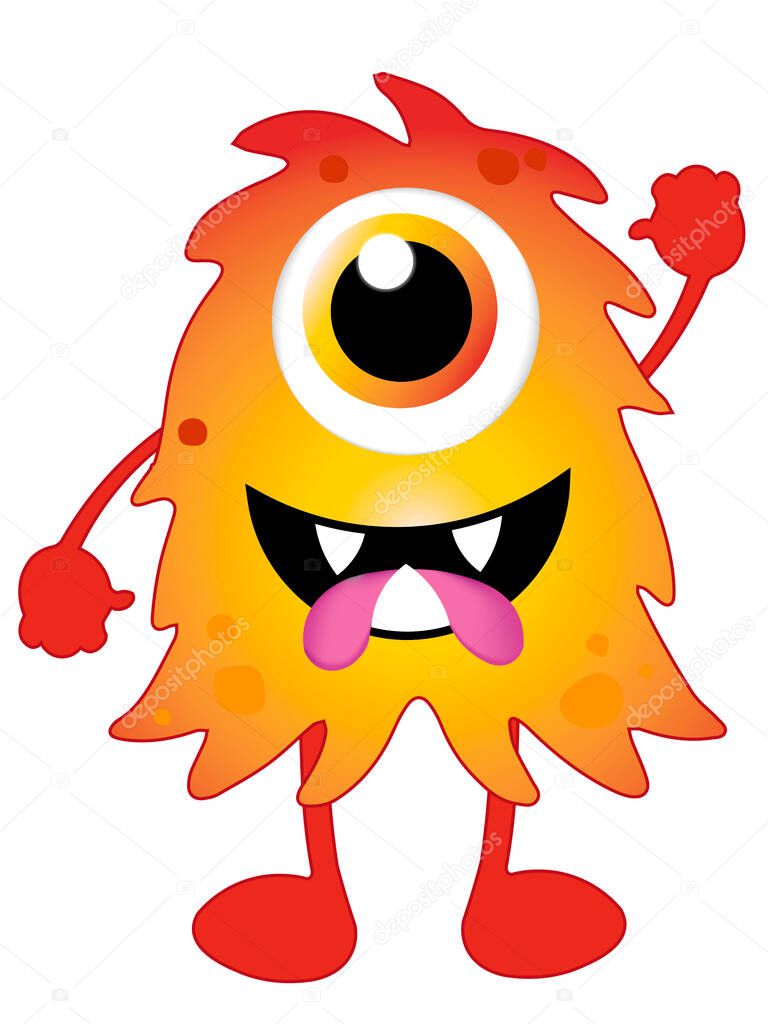 Lindo monstruo de dibujos animados. Ilustraci n vectorial 2024