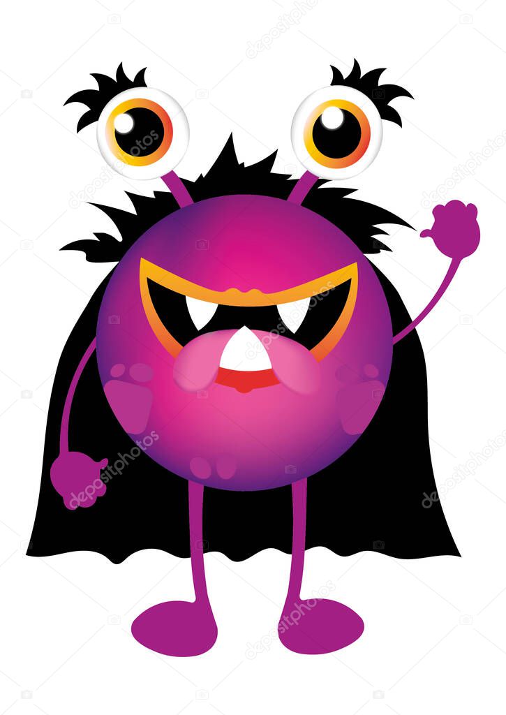 Lindo monstruo de dibujos animados. Ilustraci n vectorial 2024