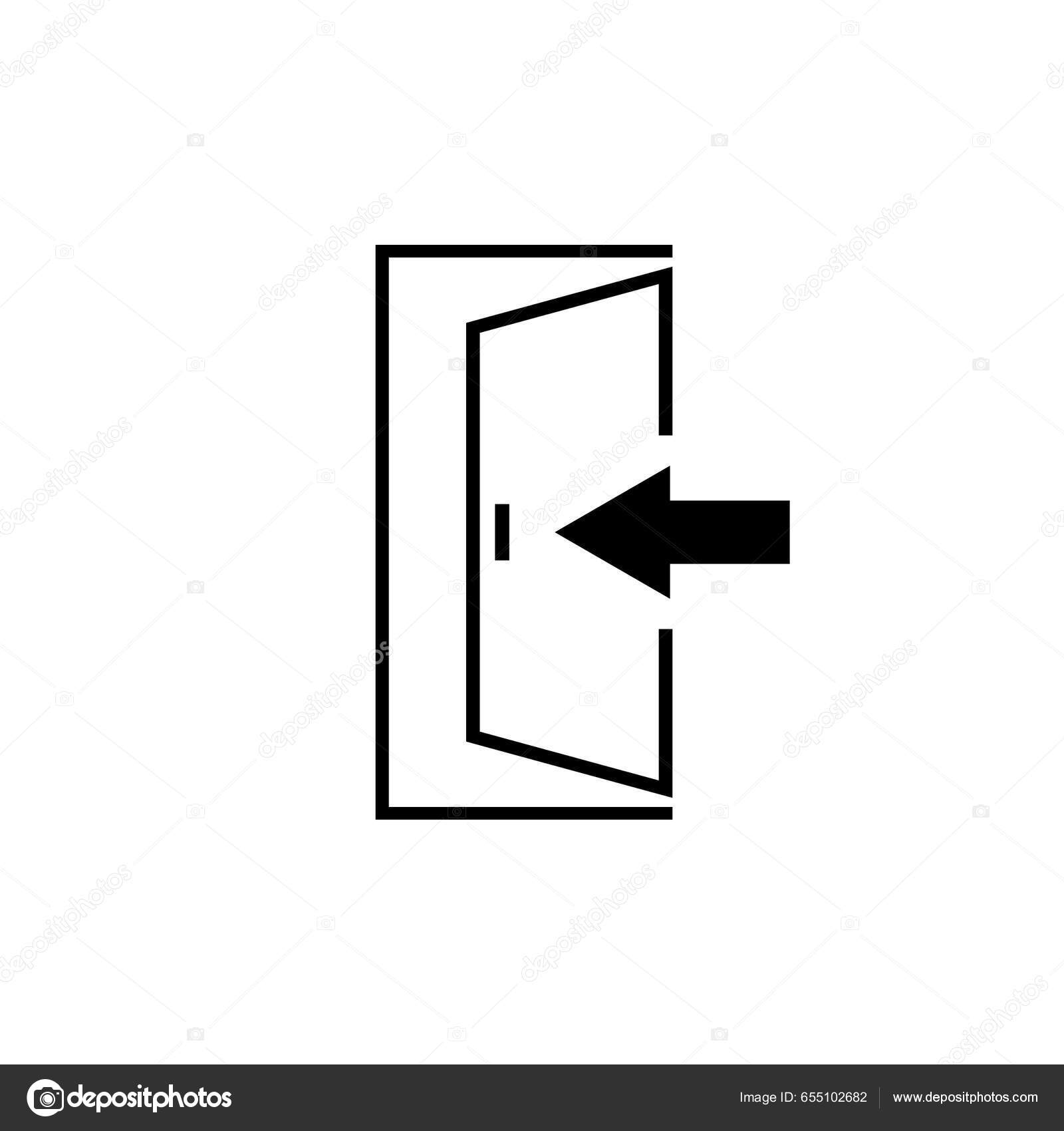 Open Door Icon White Background Vector Illustration Stock Vector by ...