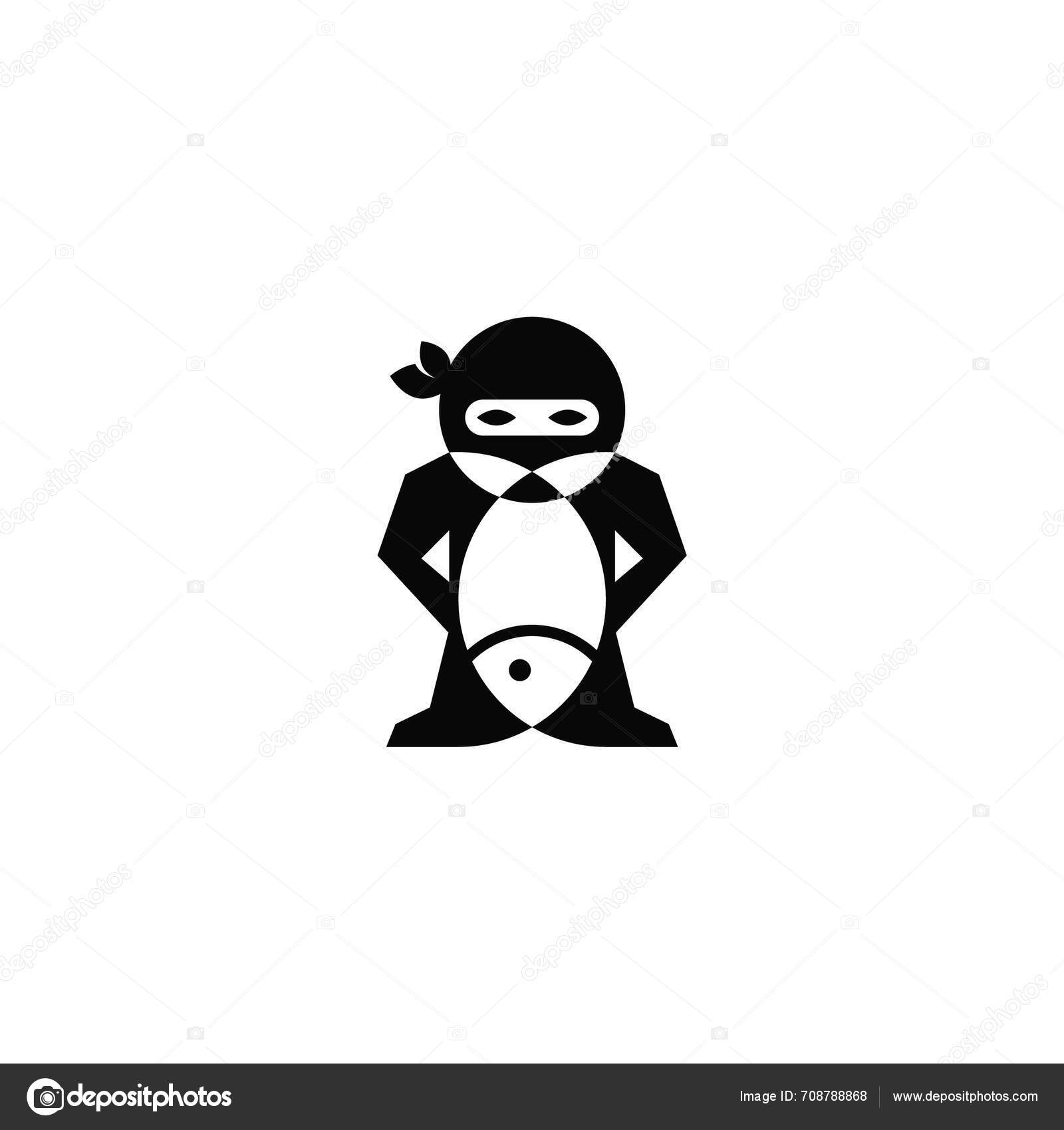 Ninja Fish Negative Space Logo Design Stock Vector by ©Designer92 708788868