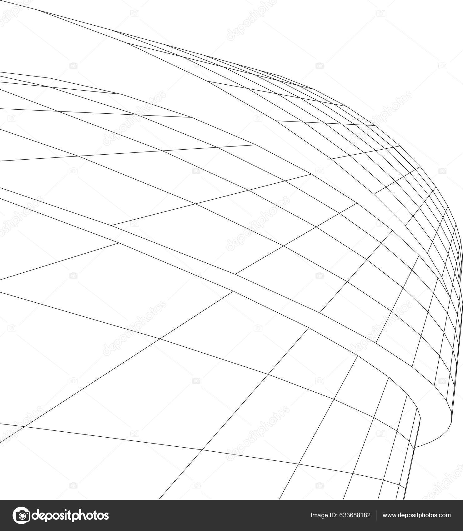 Modern Geometric Architecture Design Rendering Estate Blueprint ...