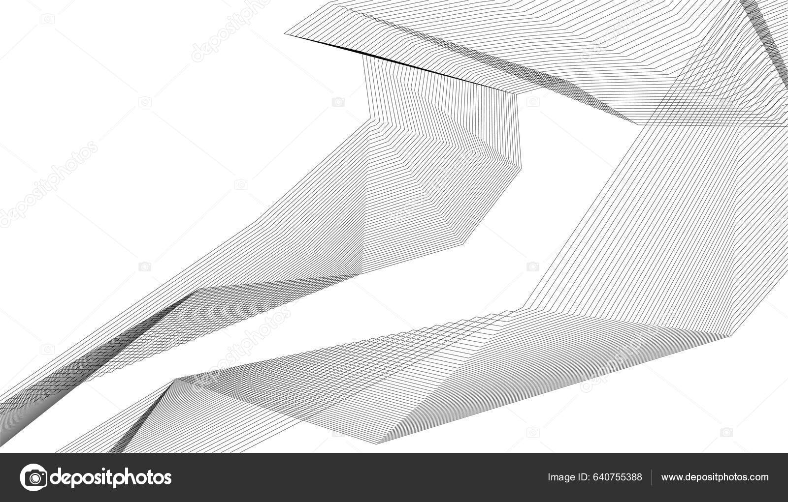 Futuristic Perspective Abstract Architectural Wallpaper Design Digital ...