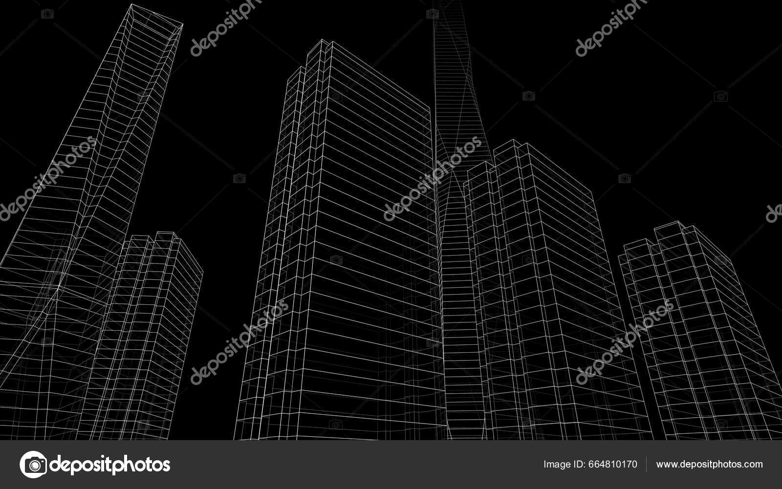 Abstract Architectural Wallpaper High Building Design Digital Concept ...