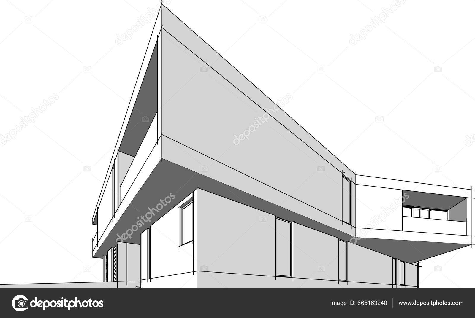 Image vectorielle Maison Bâtiment Dessin Architectural Illustration par ...