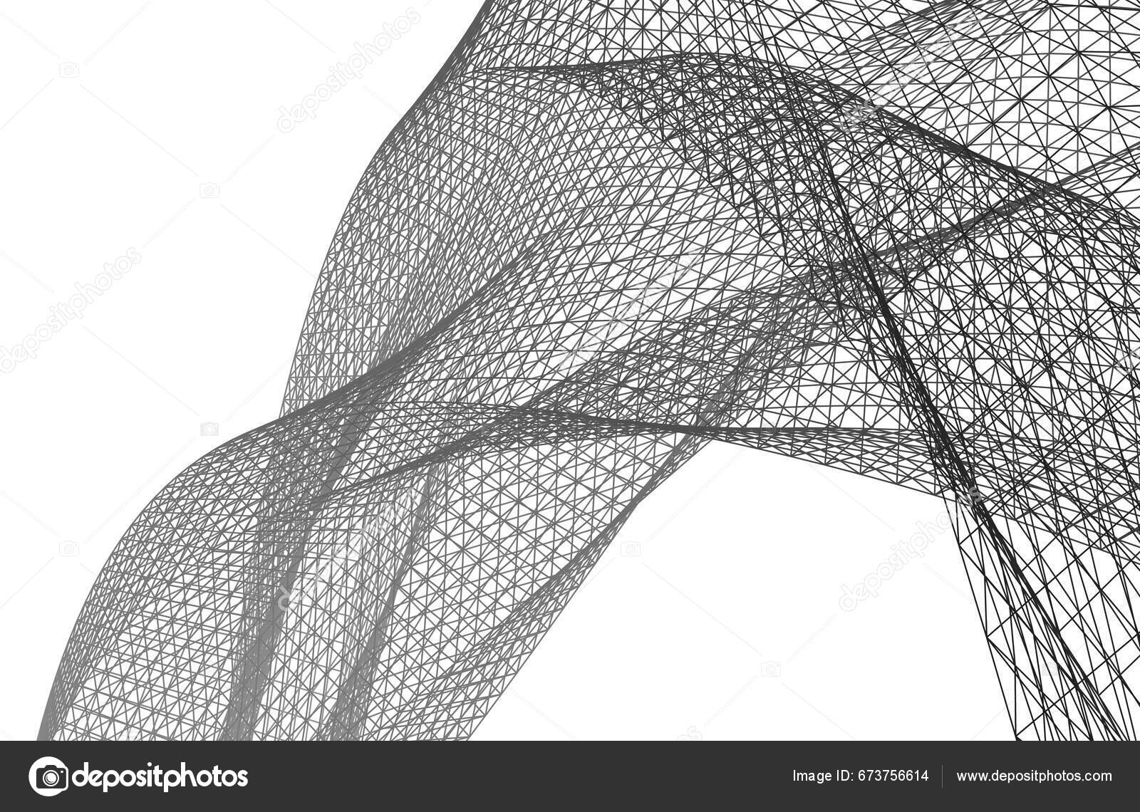 Futuristic Perspective Abstract Architectural Wallpaper Design Digital ...
