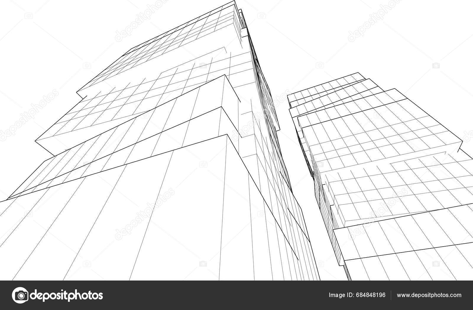 Futuristic City Skyscrapers Background Vector Illustration Stock Vector ...