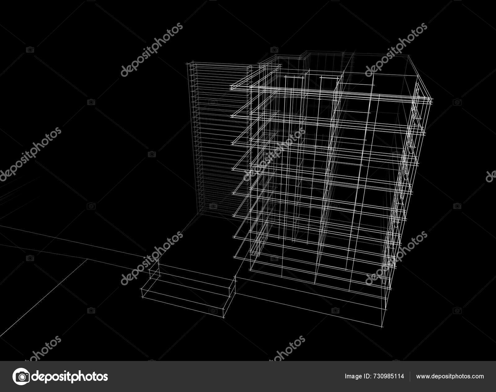 Abstract Architectural Design Building Digital Concept Background ...