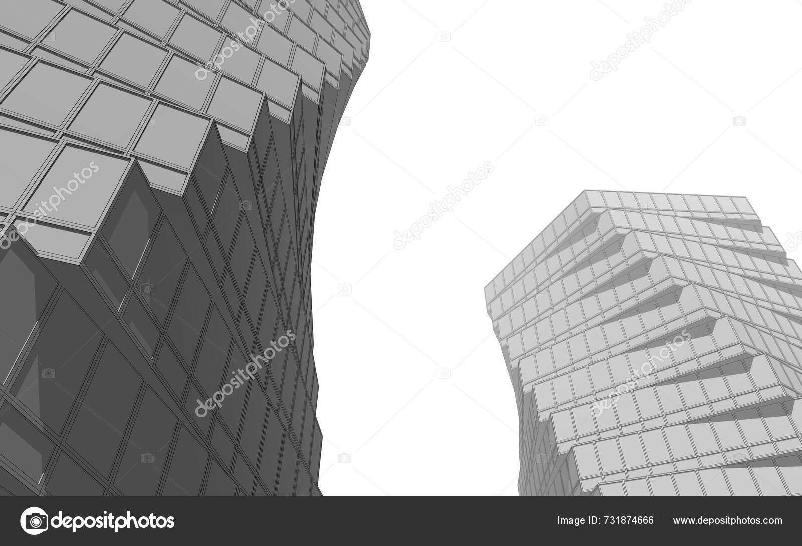 Abstract Architectural Design Buildings Digital Concept Background ...
