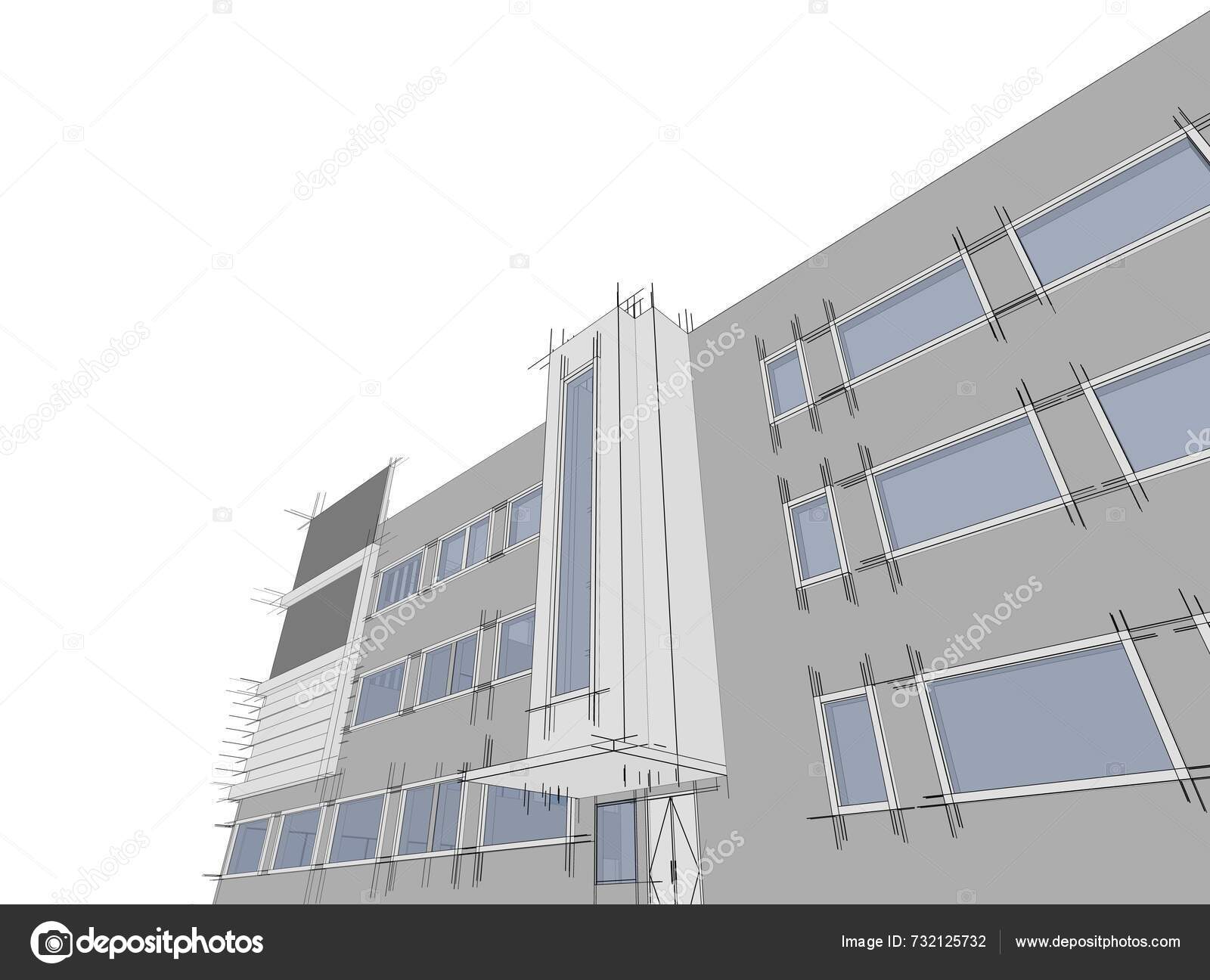 Abstract Architectural Design Building Digital Concept Background ...