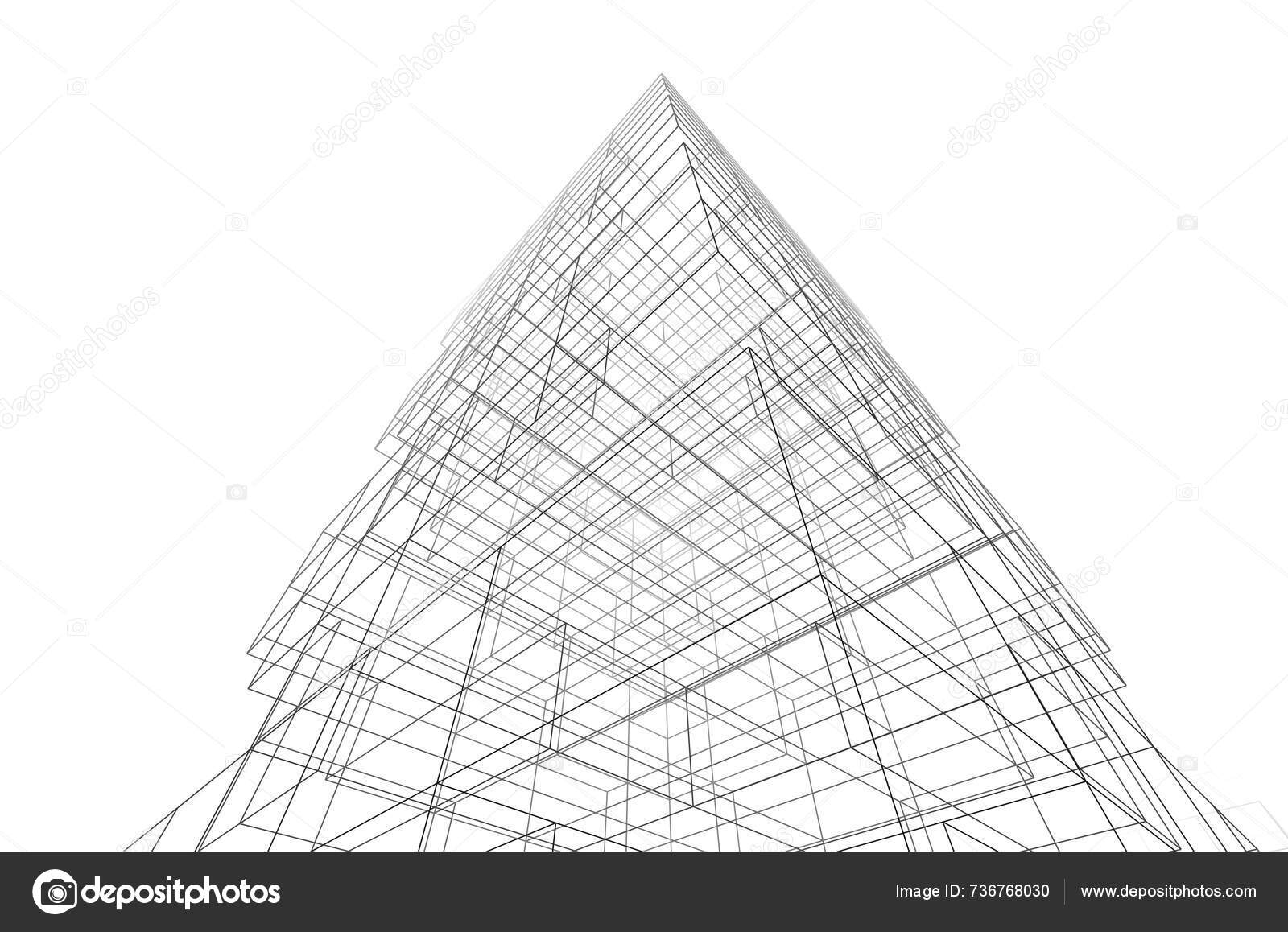 Abstract Architectural Design Building Digital Concept Background ...