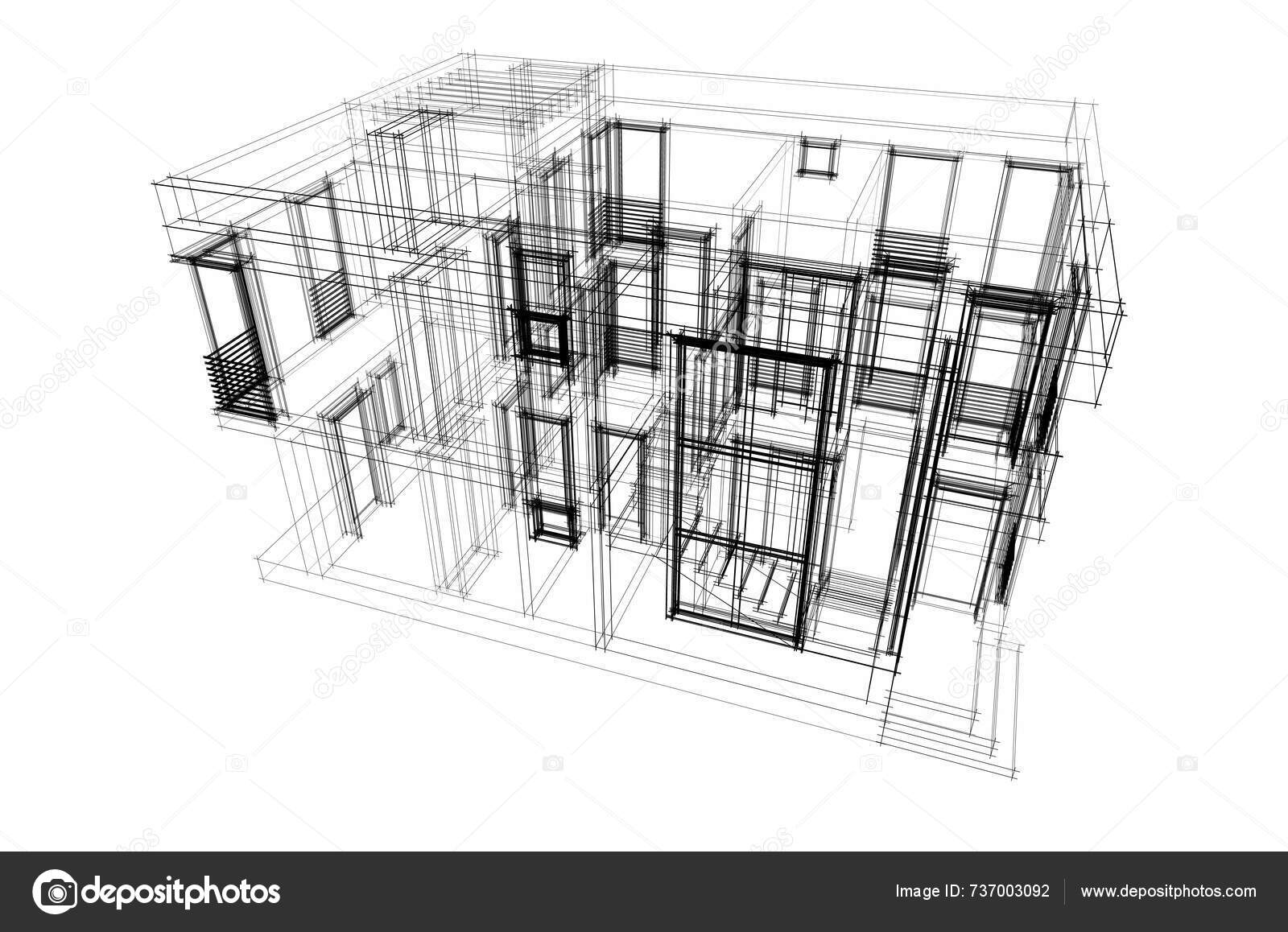 Abstract Architectural Design Building Digital Concept Background ...