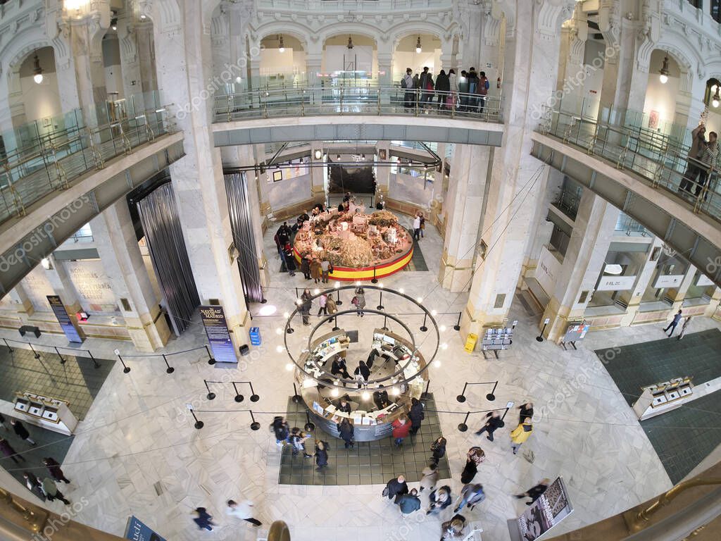 MADRID, SPAIN - DECEMBER 16 2022, Madrid City Hall interior, Communications Palace architecture ...