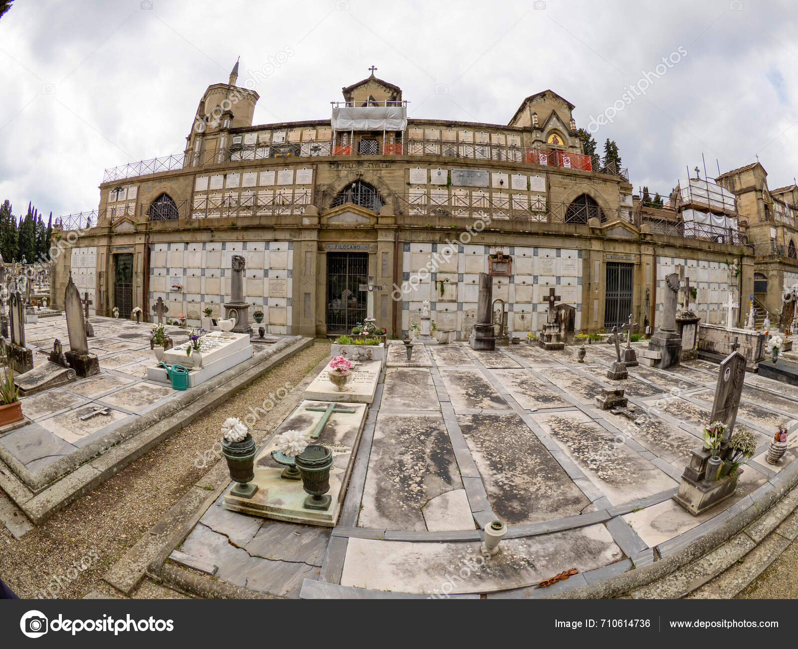 Florence Italy March 2024 Monumental Cemetery Porte Sante Next Basilica ...