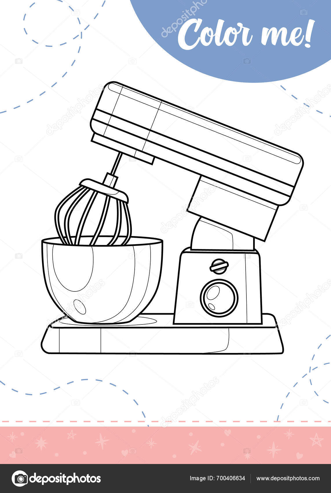 Coloring Page Kids Food Processor Printable Worksheet Vector ...