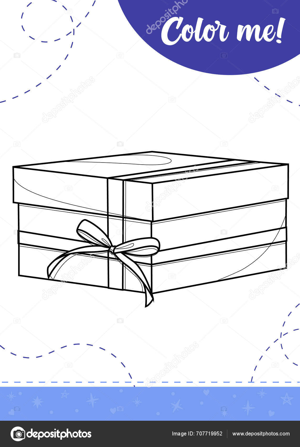 Coloring Page Kids Cartoon Gift Box Printable Worksheet Vector ...